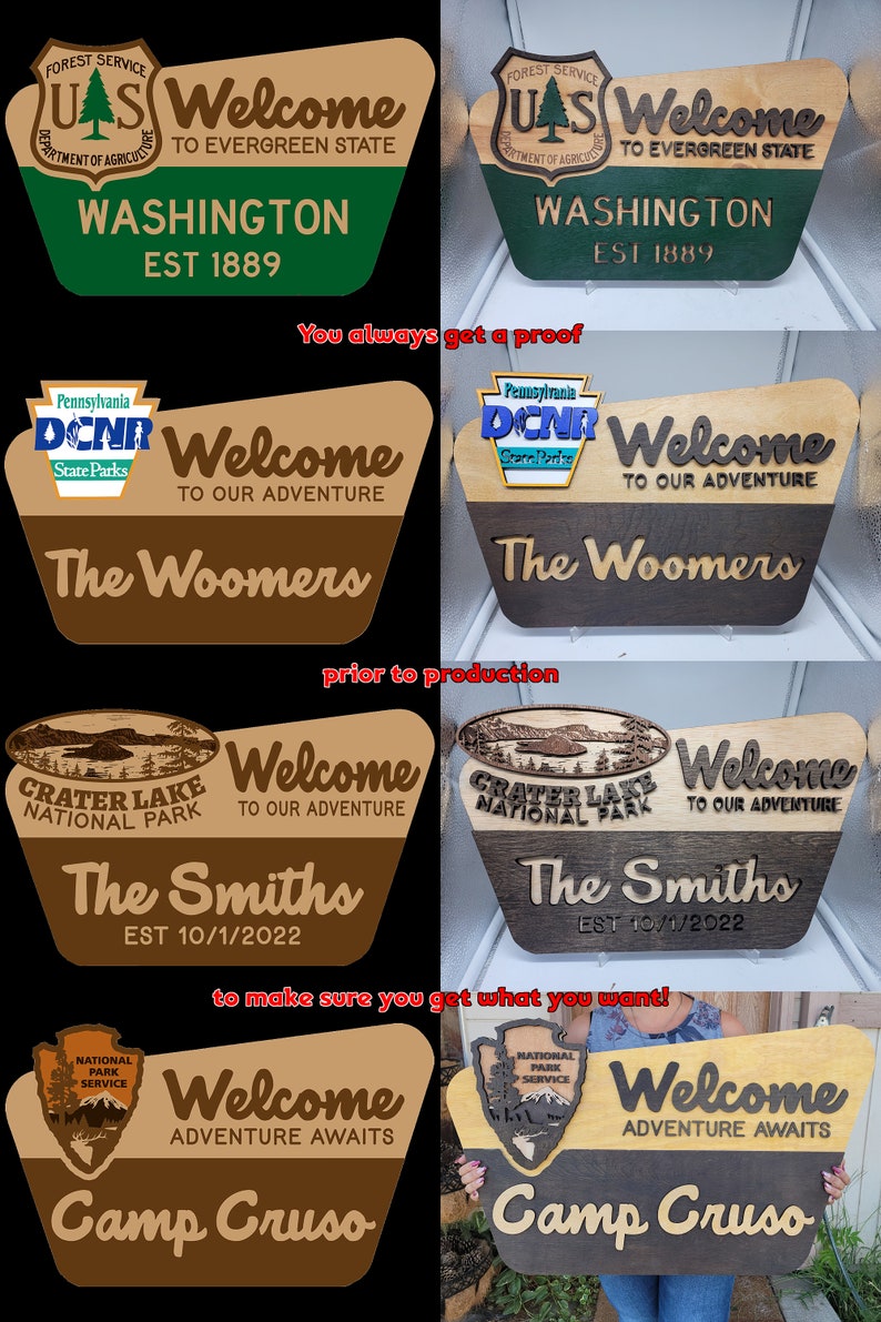 National Park Sign & Forest Service Welcome Sign Family Name - Etsy