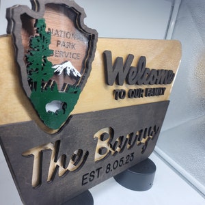 NPS LIGHTED Welcome Sign - NPS Inspired Family Name Sign, Custom ...