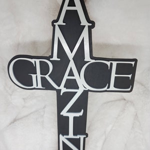 Amazing Grace Cross - Religious, Christian, Wall Art, Laser Cut ...