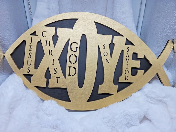 Ixoye Sign CUT FILE Ichthys Christian fish symbol custom | Etsy
