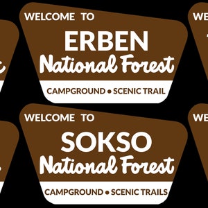 Park Style Welcome Sign - Parks System Inspired Family Name Sign ...