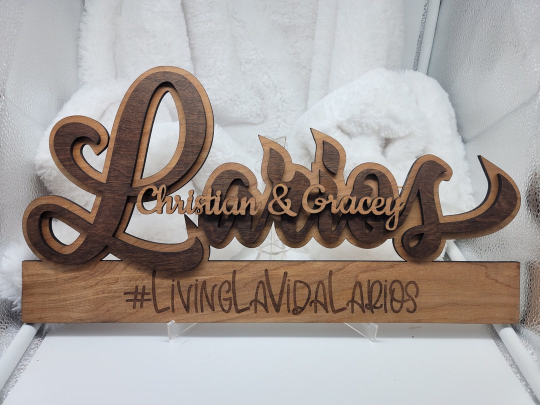 Family Last Name Sign - Layered Laser Cut, Laser Engraved Last Name ...
