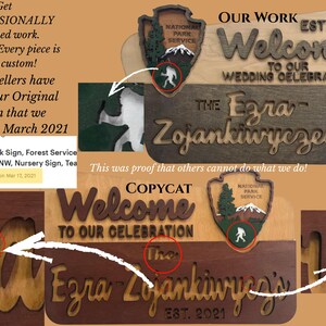National Park Sign, Forest Service Welcome Sign, Welcome to Our Wedding ...