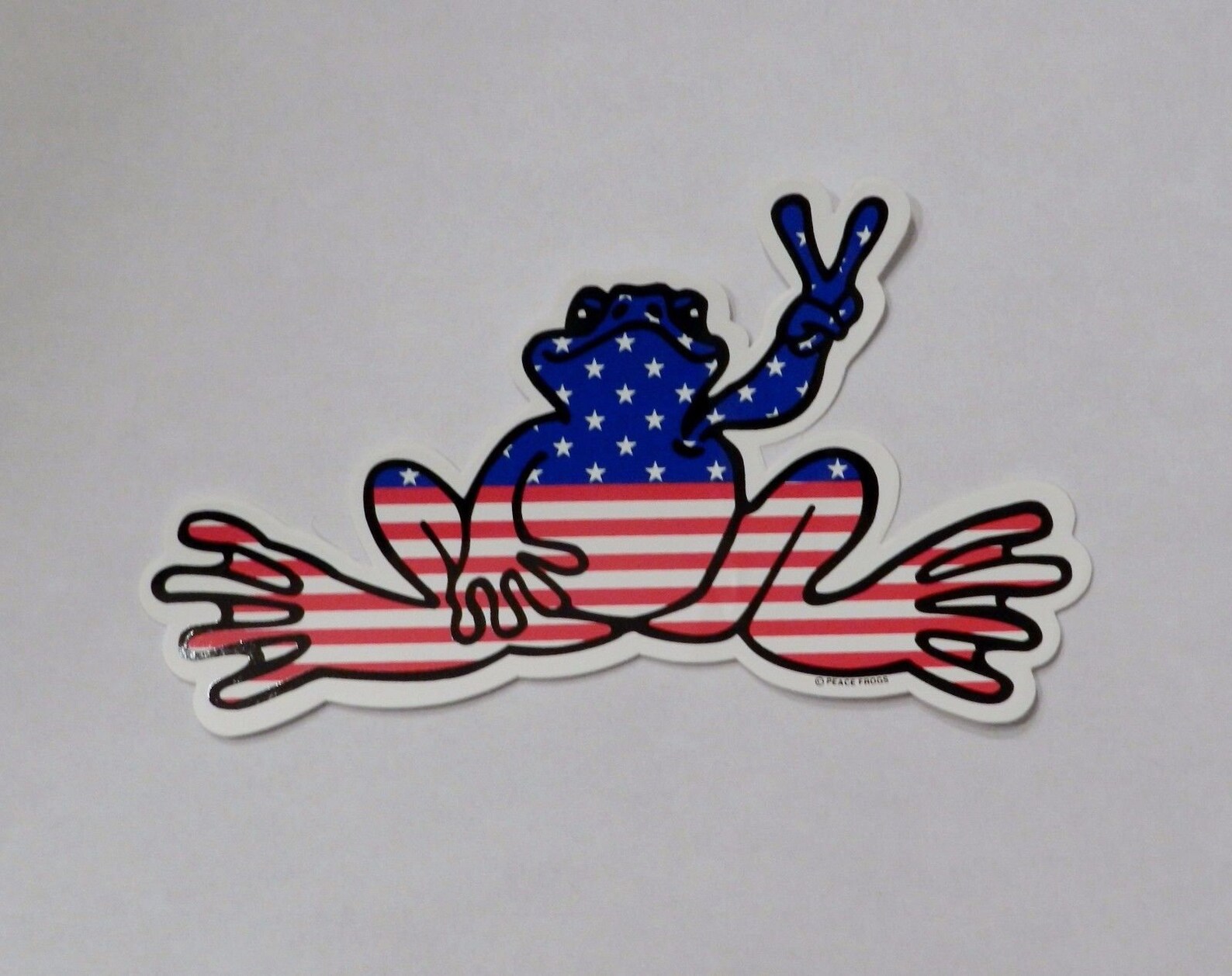 Peace Frogs American Frog Sticker 6 X 3 Made - Etsy
