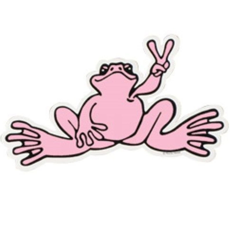 Peace Frogs Pink Frog Sticker ~ 6" X 3" ~ Made of Durable Vinyl ~ Ships ...