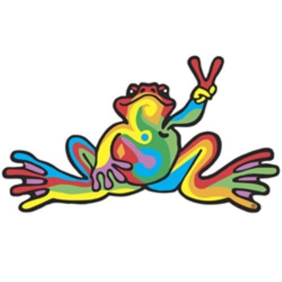 Peace Frogs Large Retro Sticker Made of Durable Vinyl - Etsy