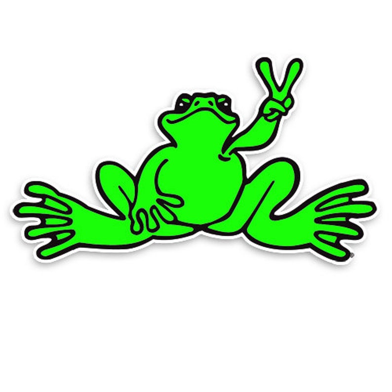Peace Frogs Neon Green Frog Sticker Made of Durable Vinyl - Etsy