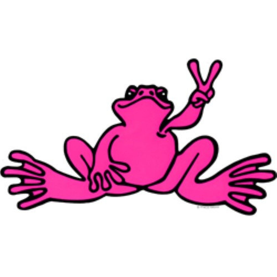 Peace Frogs Neon Pink Frog Sticker ~ 6" X 3" ~ Made of Durable Vinyl ...