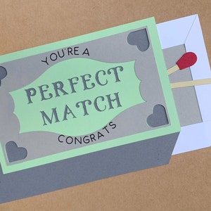 Wedding Card you're a Perfect Match - Etsy