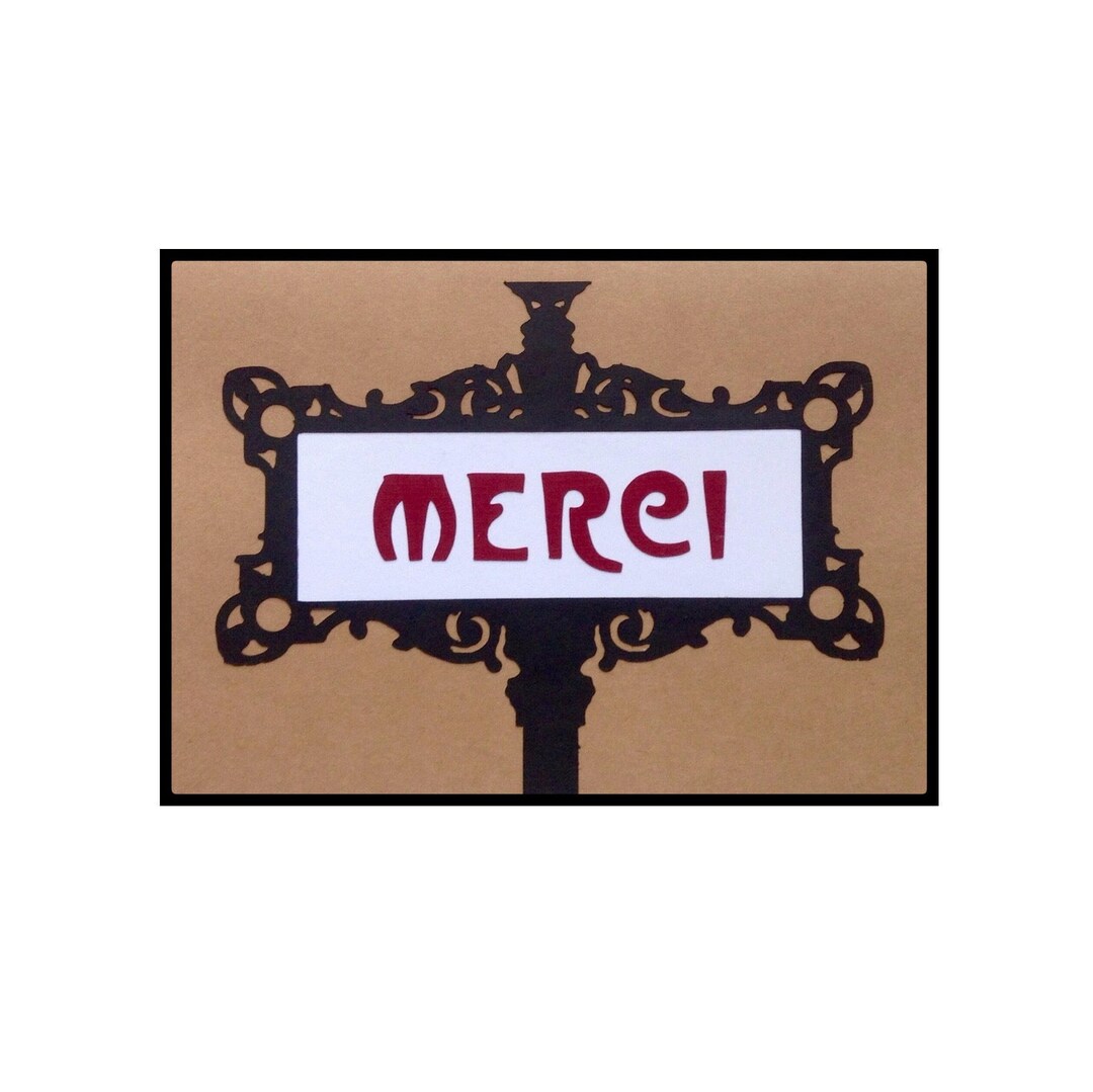 Thank You Card, "merci" Based on a Paris Metro Sign. - Etsy