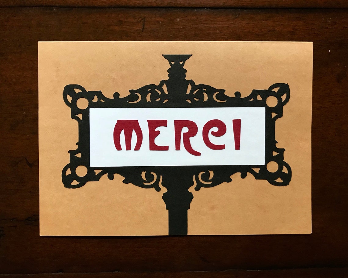 Thank You Card merci Based on a Paris Metro Sign. - Etsy