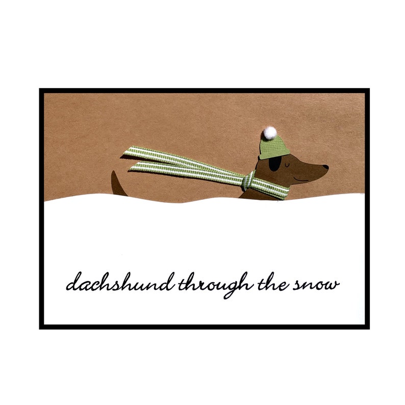 Celebrate Winter Card, dachshund Through the Snow - Etsy