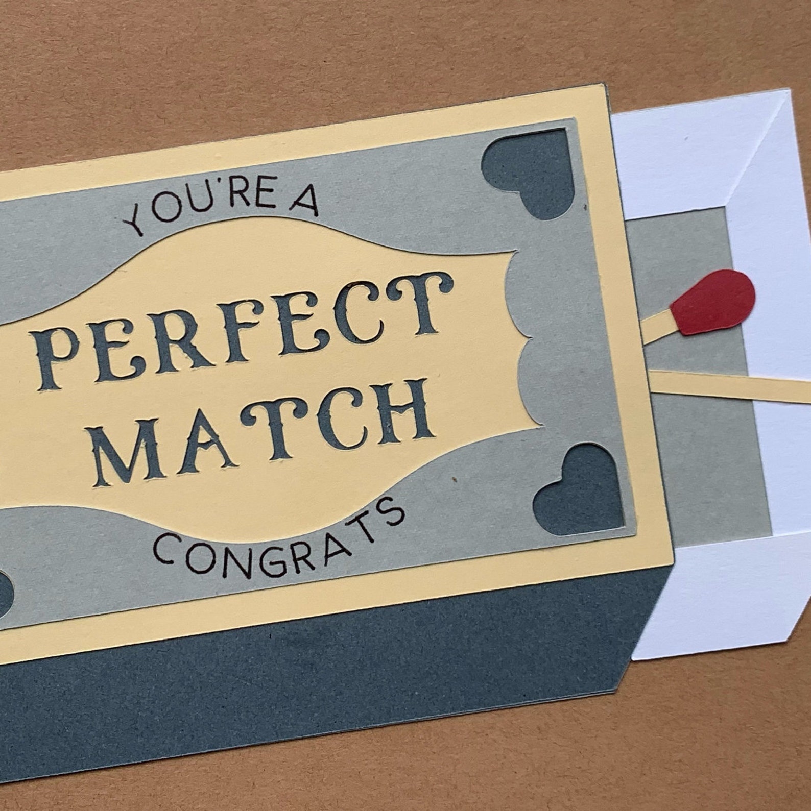 Wedding Card You're a Perfect Match | Etsy