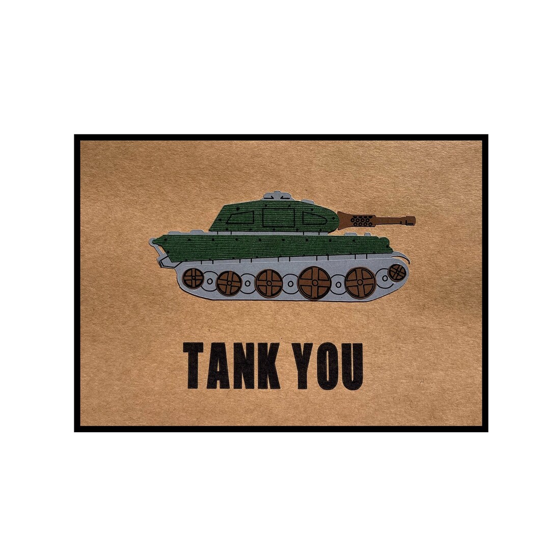 Tank You Card - Military Pun Thank You Note - Etsy