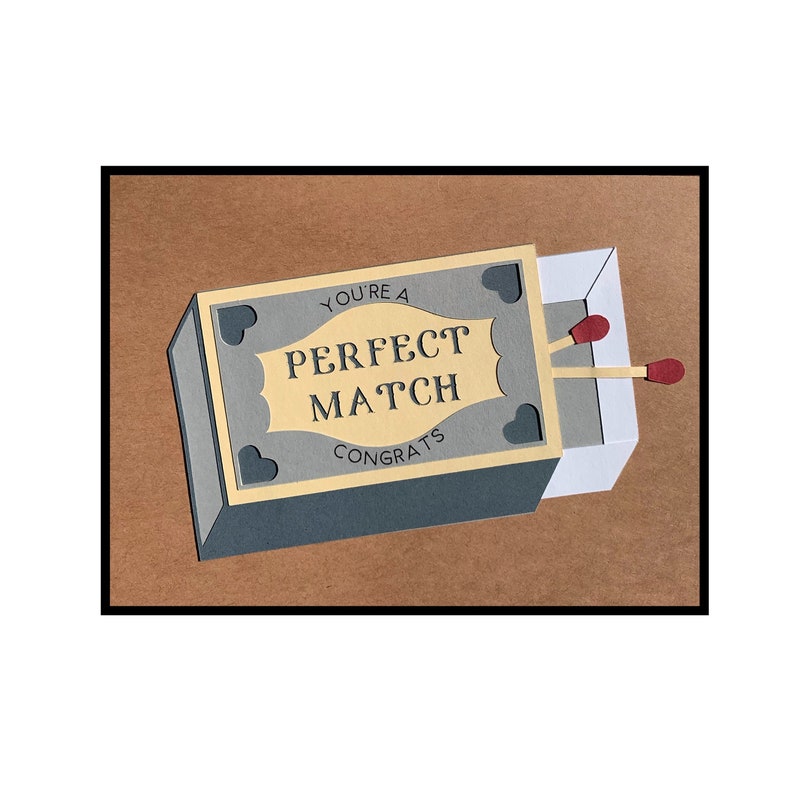 Wedding Card You're a Perfect Match | Etsy