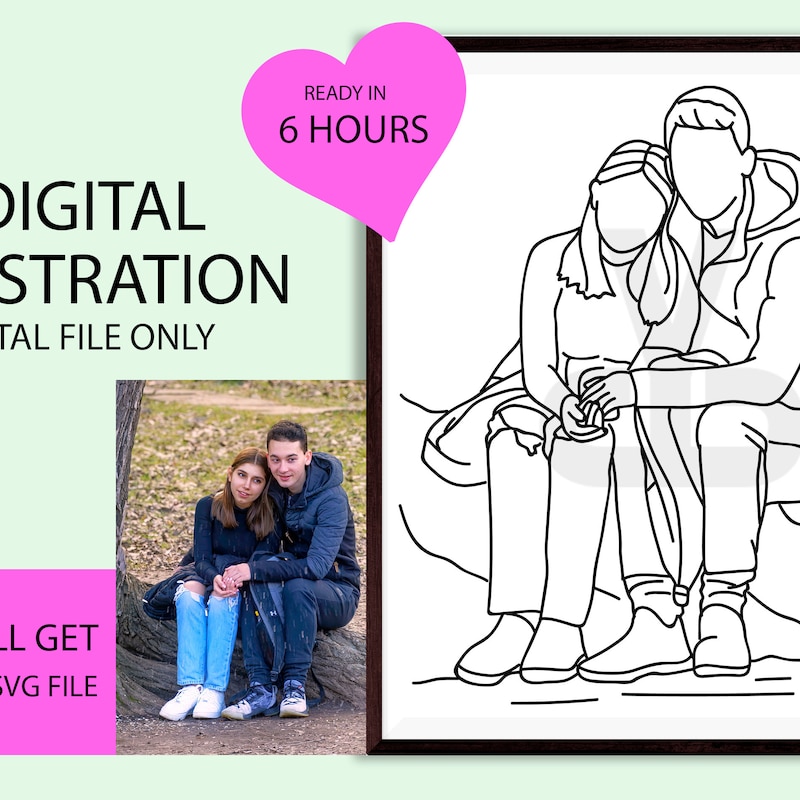 Faceless Portrait Sketch - Etsy