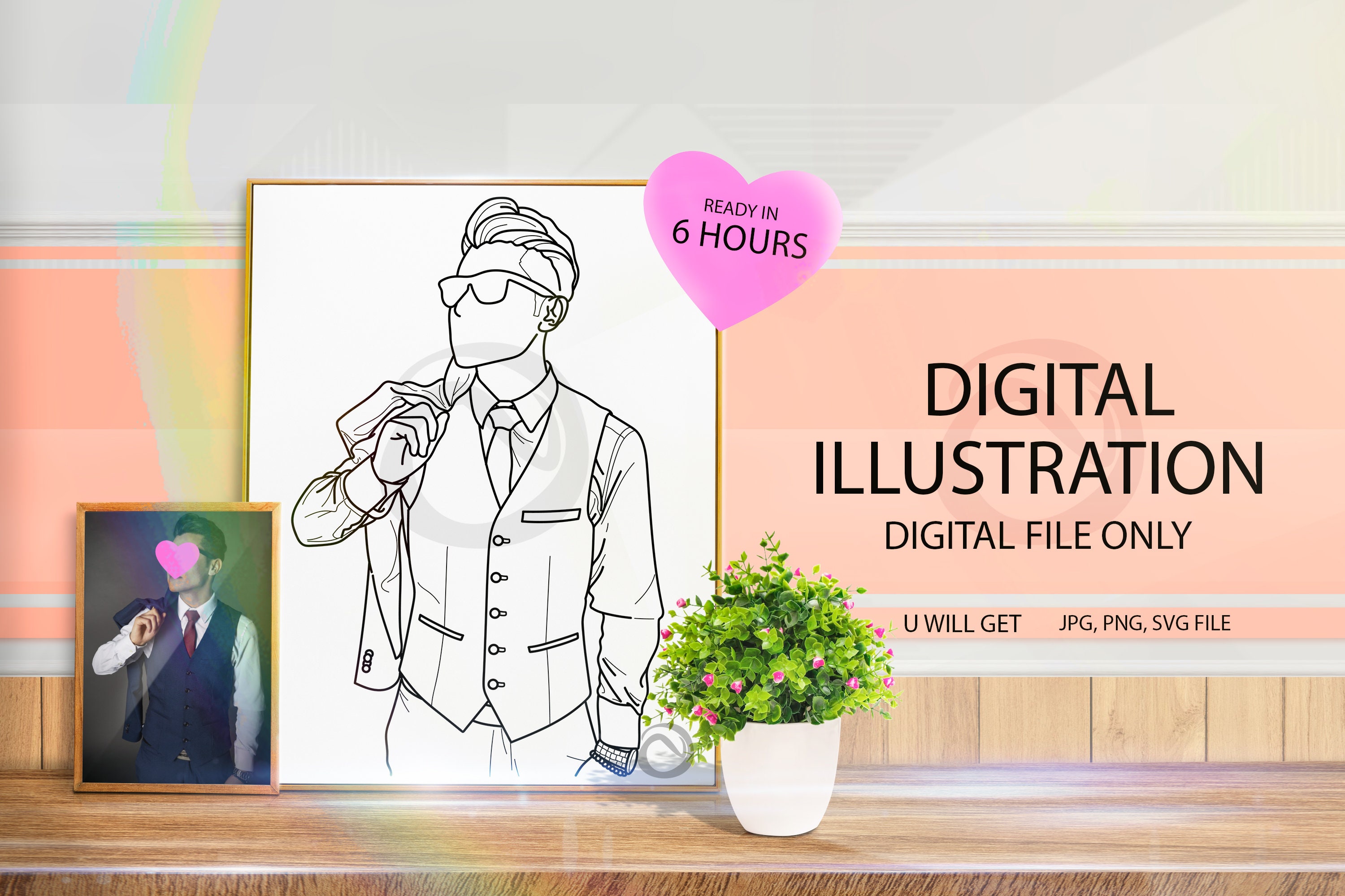 Custom Faceless Portrait: Minimalist Line Art, Couple & Family (digital ...
