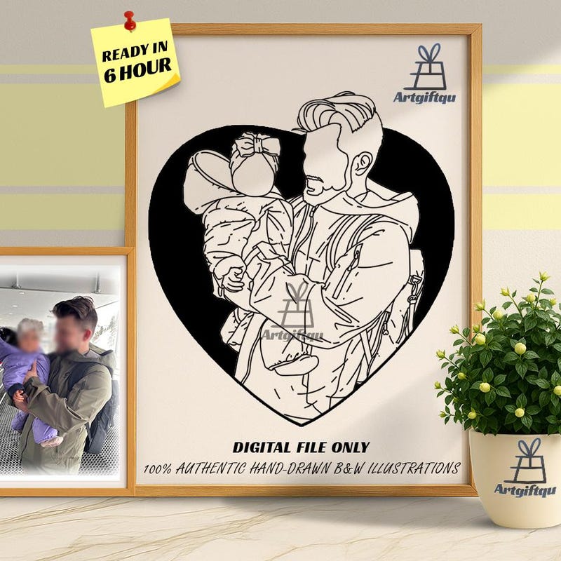 Custom Line Drawing Dad - Etsy