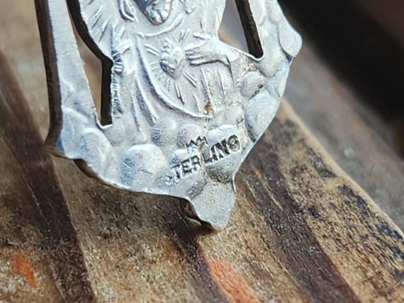 Vintage Blessed Mother Sacred Heart of Jesus Medal HM… - Gem