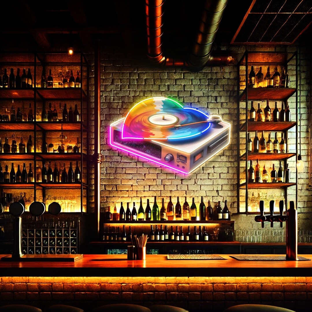 Vinyl Record Neon Sign: Retro Music Room Decor - Etsy