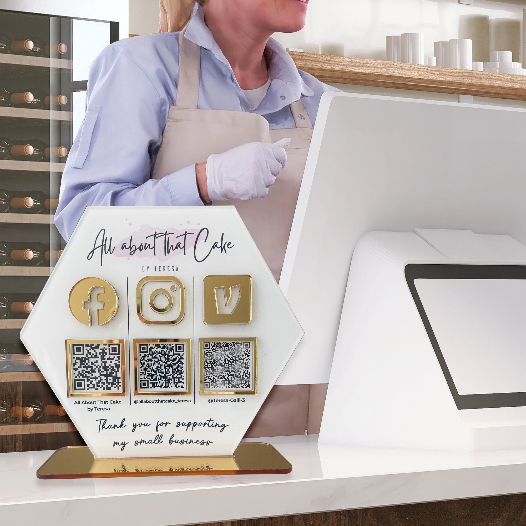 Multi QR Code Business Social Media Sign, Custom QR Code Sign ...