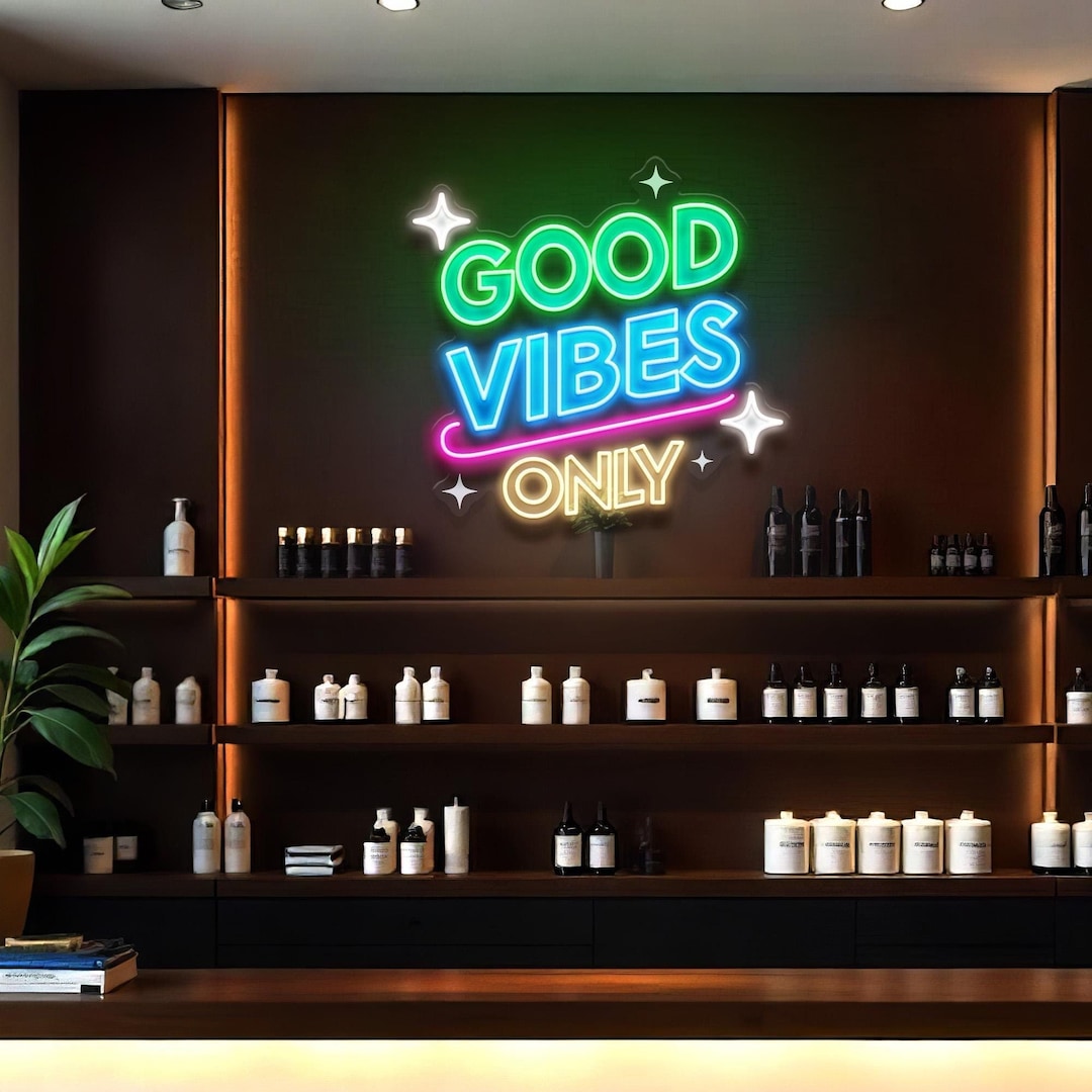 Custom Good Vibes Only LED Neon Sign, Good Vibes Only Neon Sign, LED ...