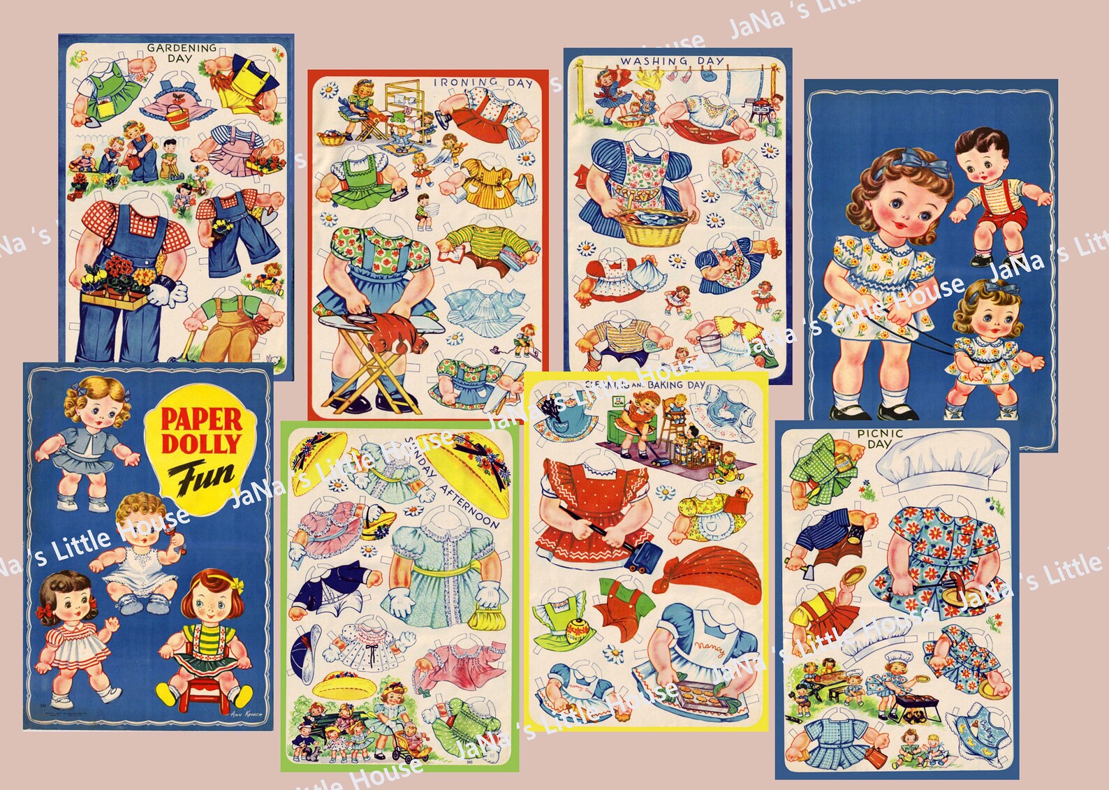 Paper Doll Vintage Printable, Paper Dolly Fun, Instant-download, Retro ...