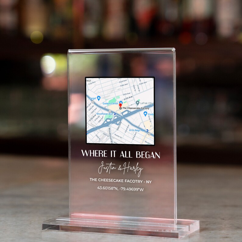 Where It All Began Our First Date Gift Couples Map Gift for Her ...