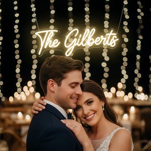 Custom Wedding Neon Sign – Personalized LED Last Name Light, for ...