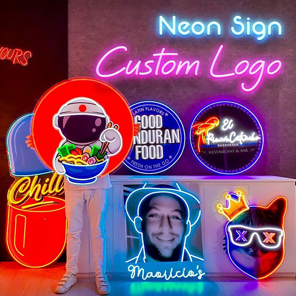 Neon Sign Custom Sign for Business, Custom Neon Sign Logo, Business ...