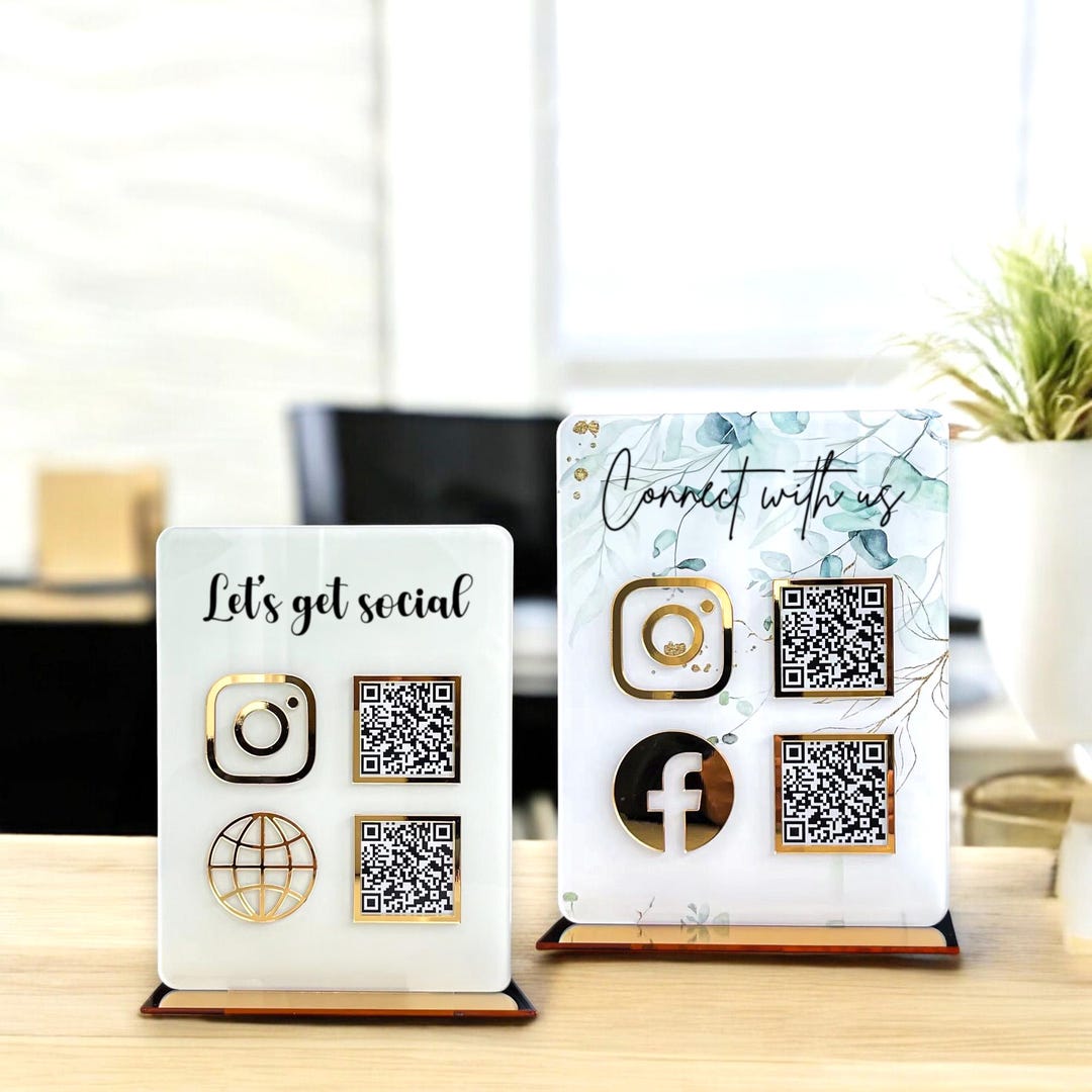 Mini QR Code Sign | Multi QR Code Business Social Media Sign | Payment ...