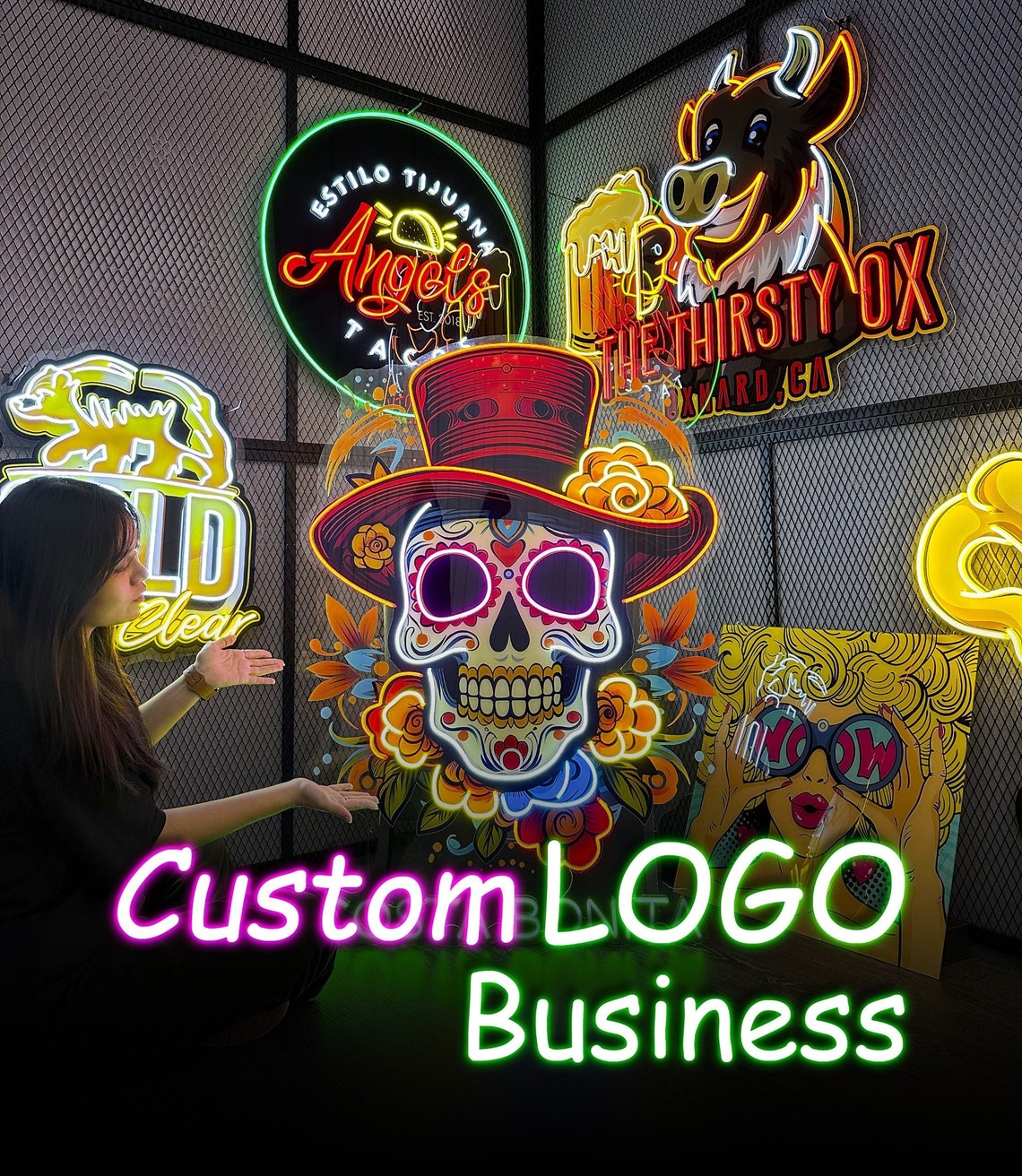 Custom Neon Sign Logo Sign for Business, Business Logo Sign, Custom ...