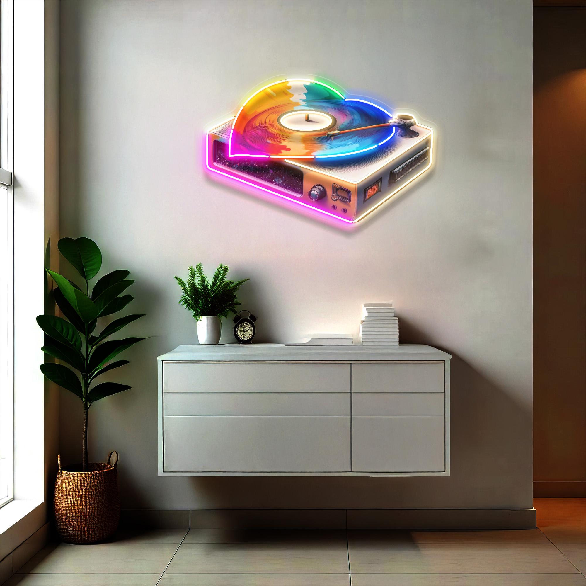 Vinyl Record Neon Sign: Retro Music Room Decor - Etsy