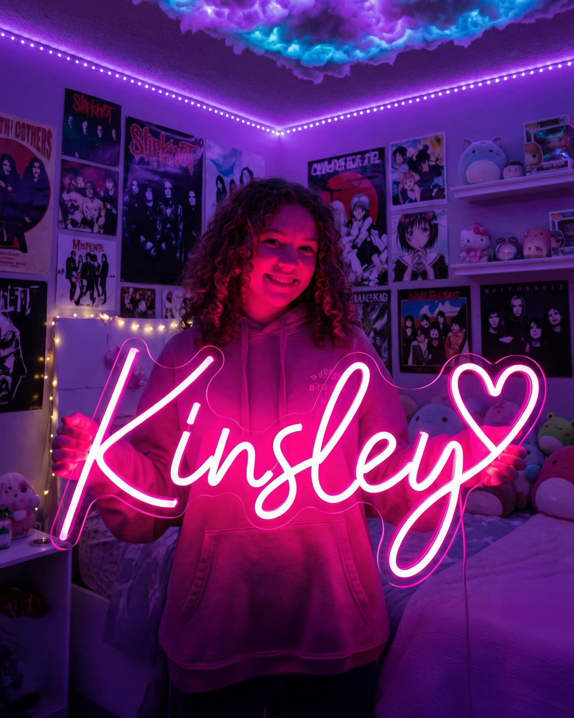 Large Name Neon Sign – Custom LED Neon Light for Statement Wall Decor ...
