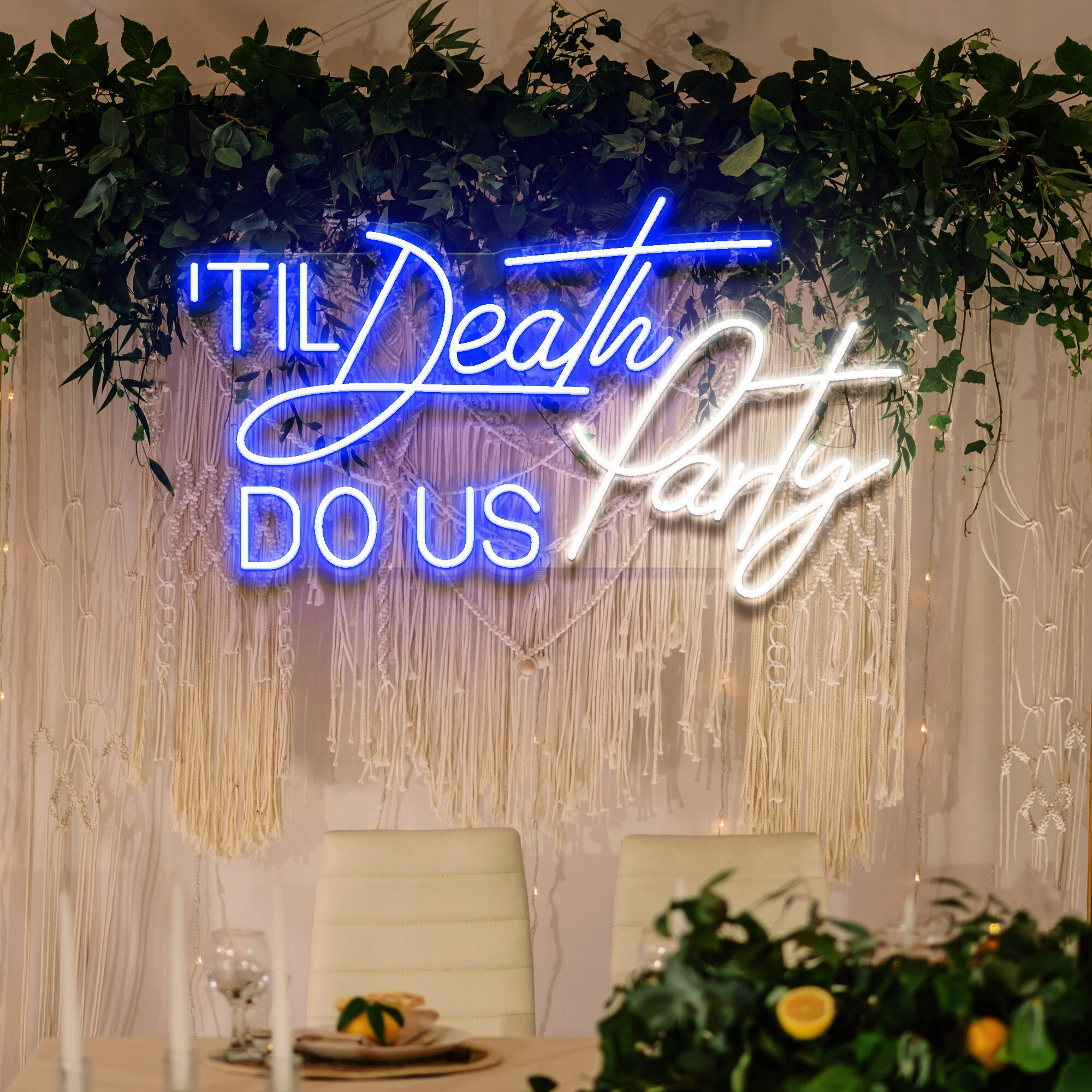 Wedding Neon Light Til Death Do Us Party, Neon Sign Wedding Decor, Neon ...