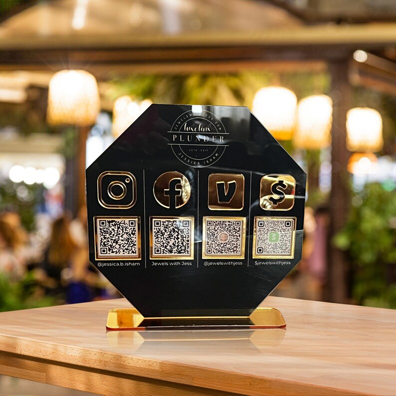 Multi QR Code Business Social Media Sign, Custom QR Code Sign ...