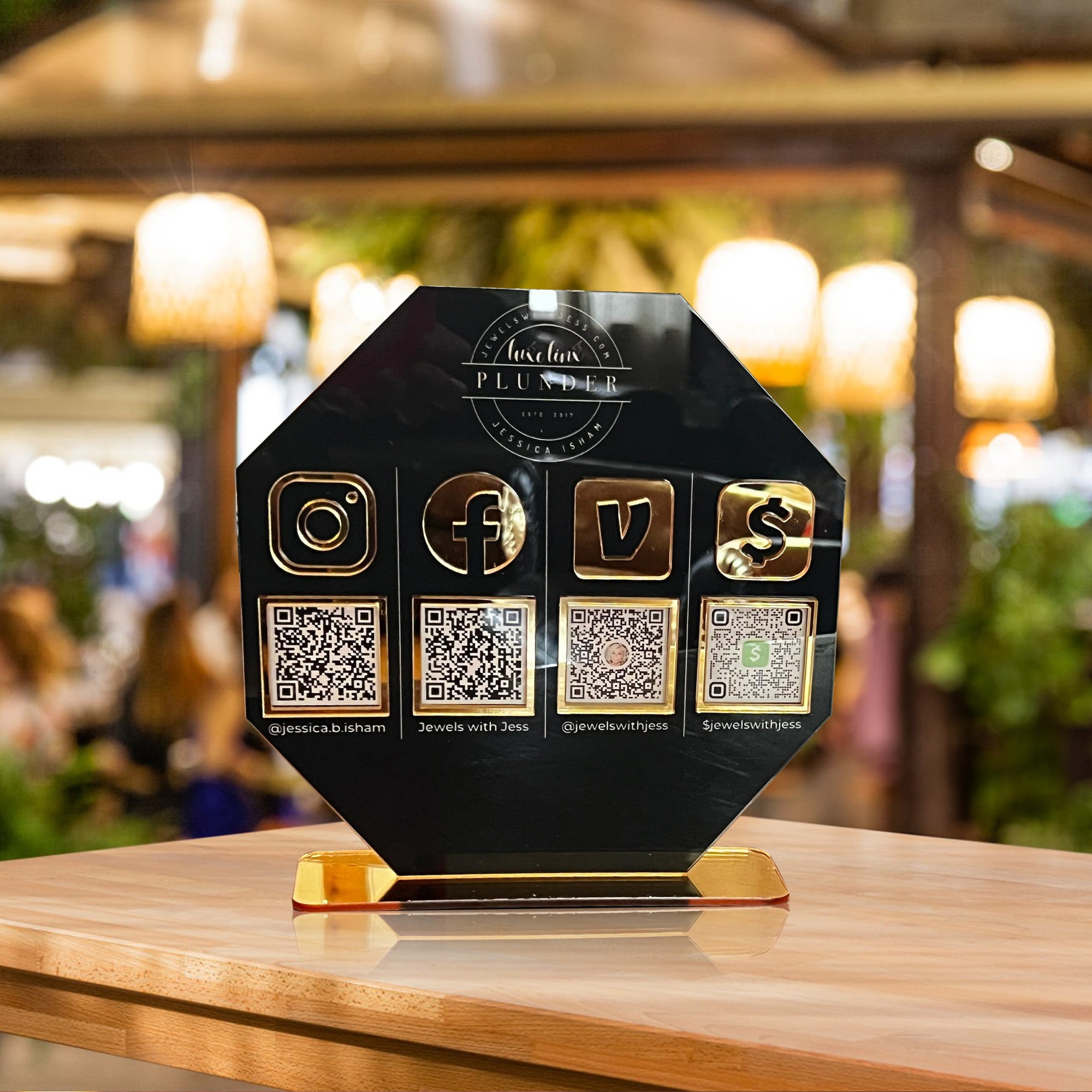 Multi QR Code Business Social Media Sign, Custom QR Code Sign ...