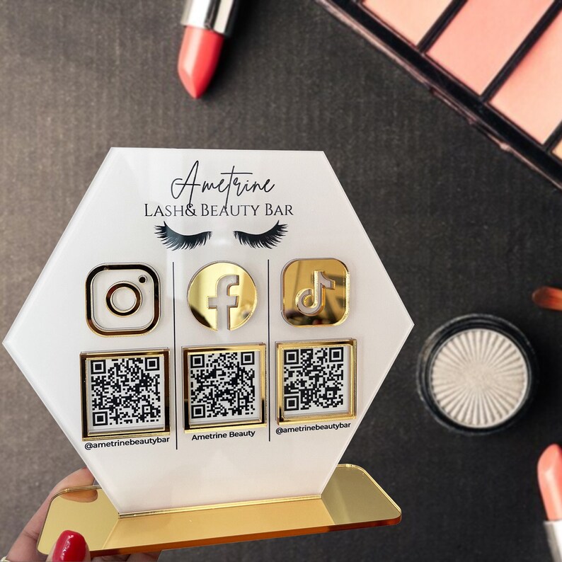 Multi QR Code Business Social Media Sign, Custom QR Code Sign ...