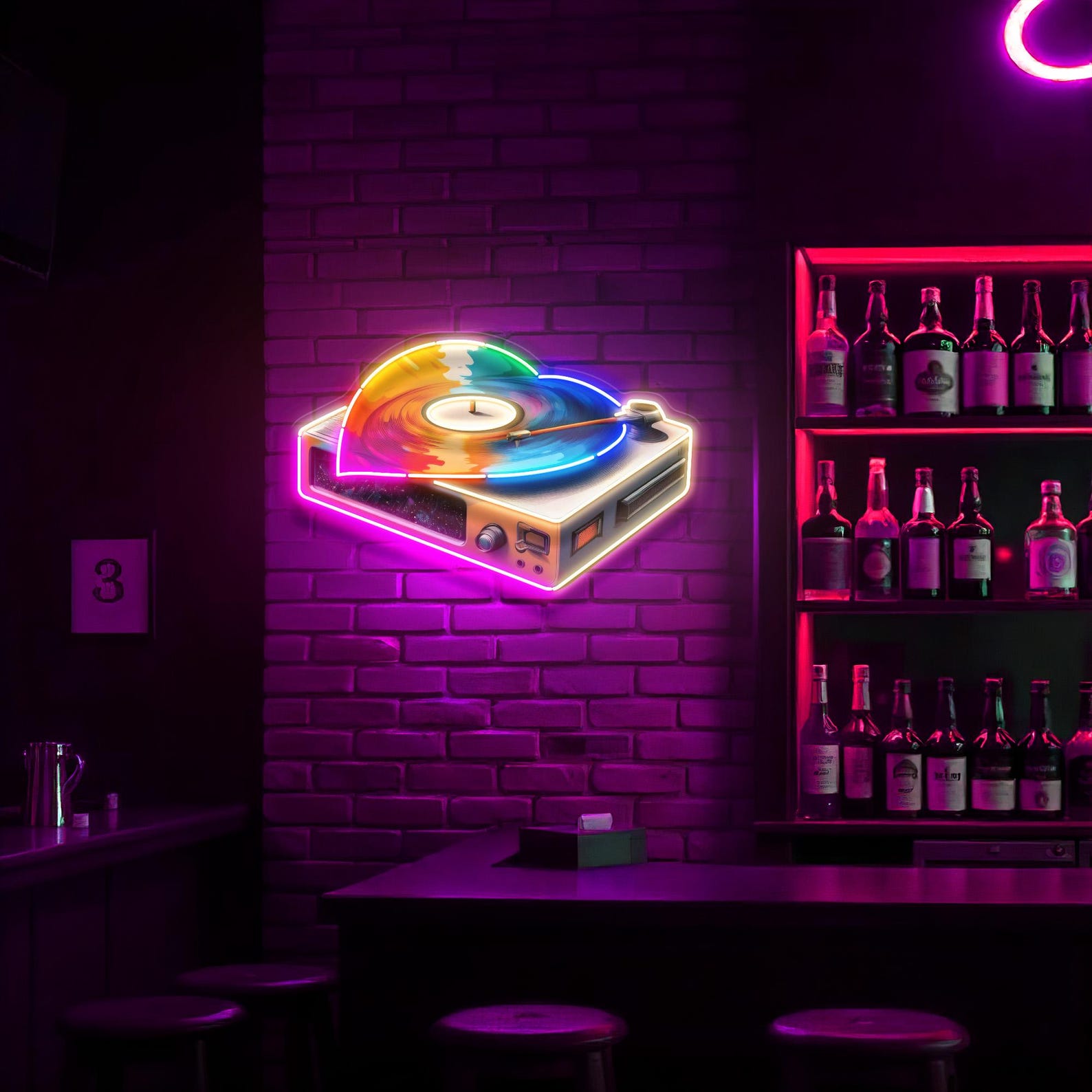 Vinyl Record Neon Sign: Retro Music Room Decor - Etsy