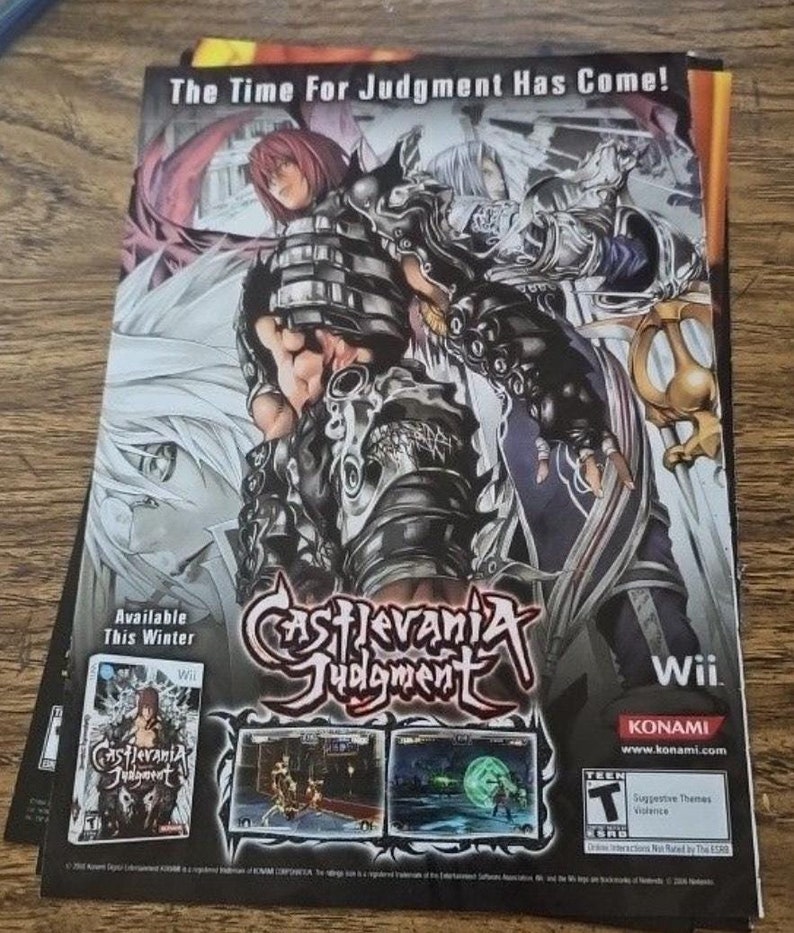 Castlevania Judgement Authentic Original Ad 2008 Konami Video Game ...
