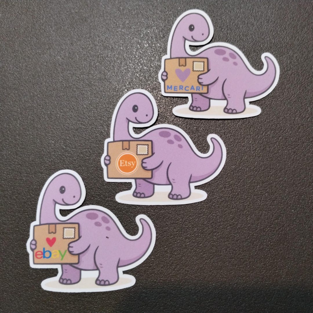 Cute Dinosaur Small Shop Stickers for Ebay, Etsy or Mercari - Etsy