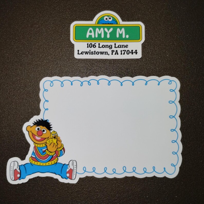 Sesame Street Ernie Address Labels & Pdts: Matte Vinyl Stickers - Etsy