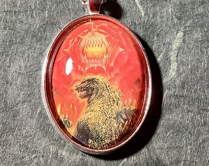 Godzilla Pendant Giant Monster Kaiju Geek Necklace 24 Inch - Etsy