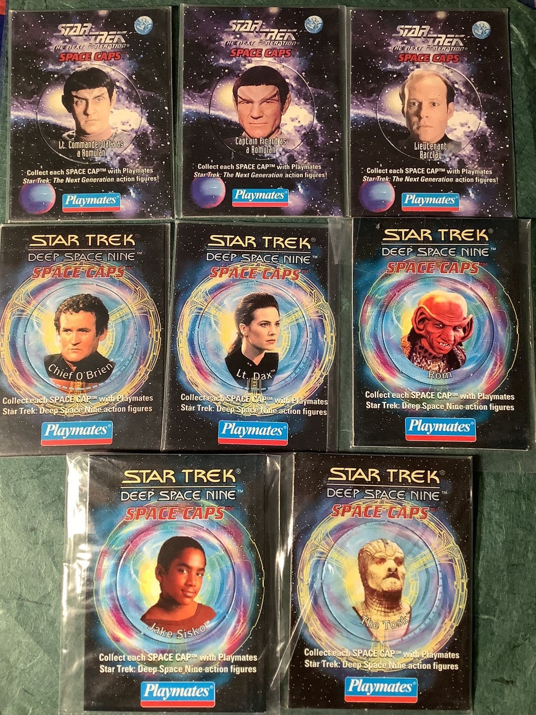 8 Star Trek Deep Space Nine TNG Space Caps From Playmates 1994 - Etsy