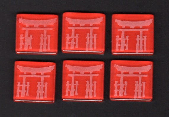Torii Shinto Japanese Gate Etched Mosaic Tile Set - Etsy