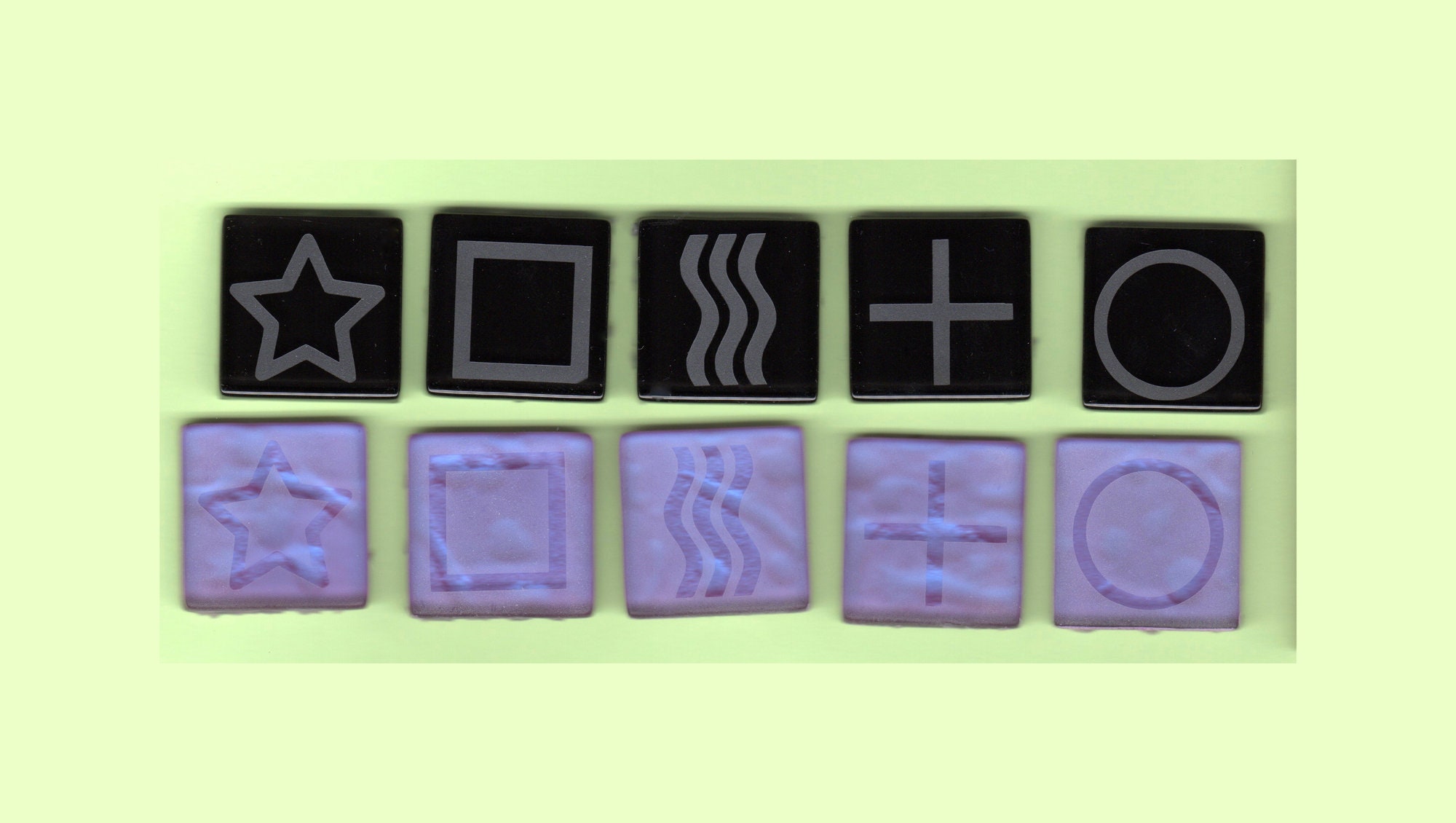 ESP Zener Cards Etched Mosaic Tile Set Psychic - Etsy