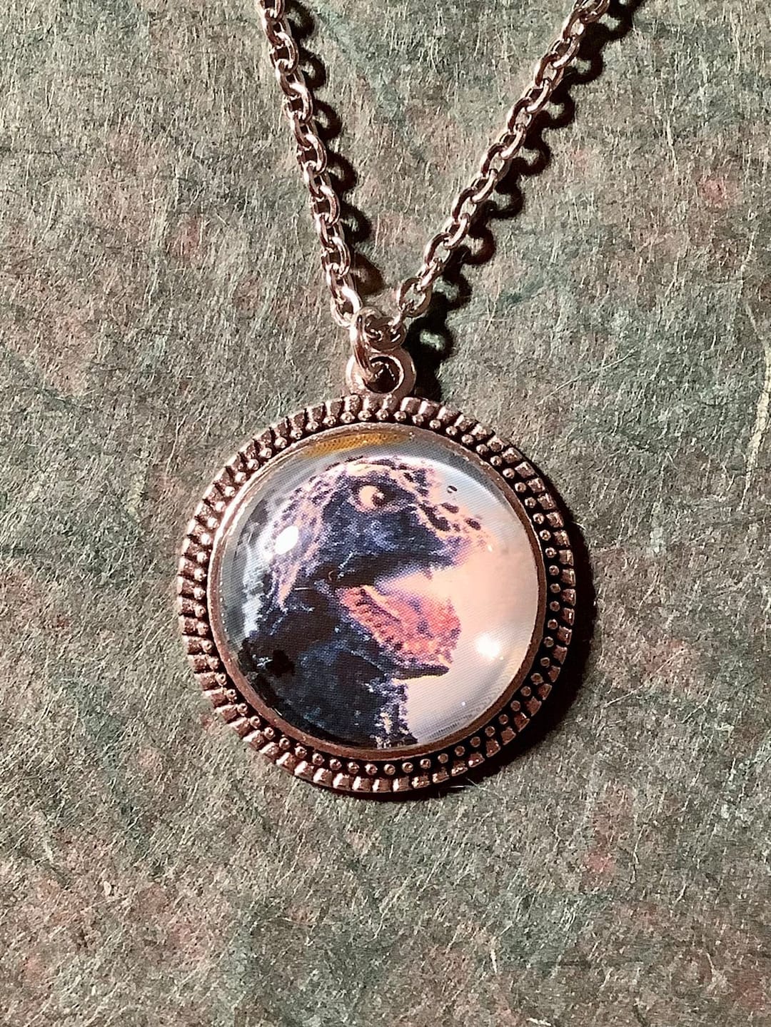 Classic Godzilla Radioactive Breath Profile Pendant Giant - Etsy