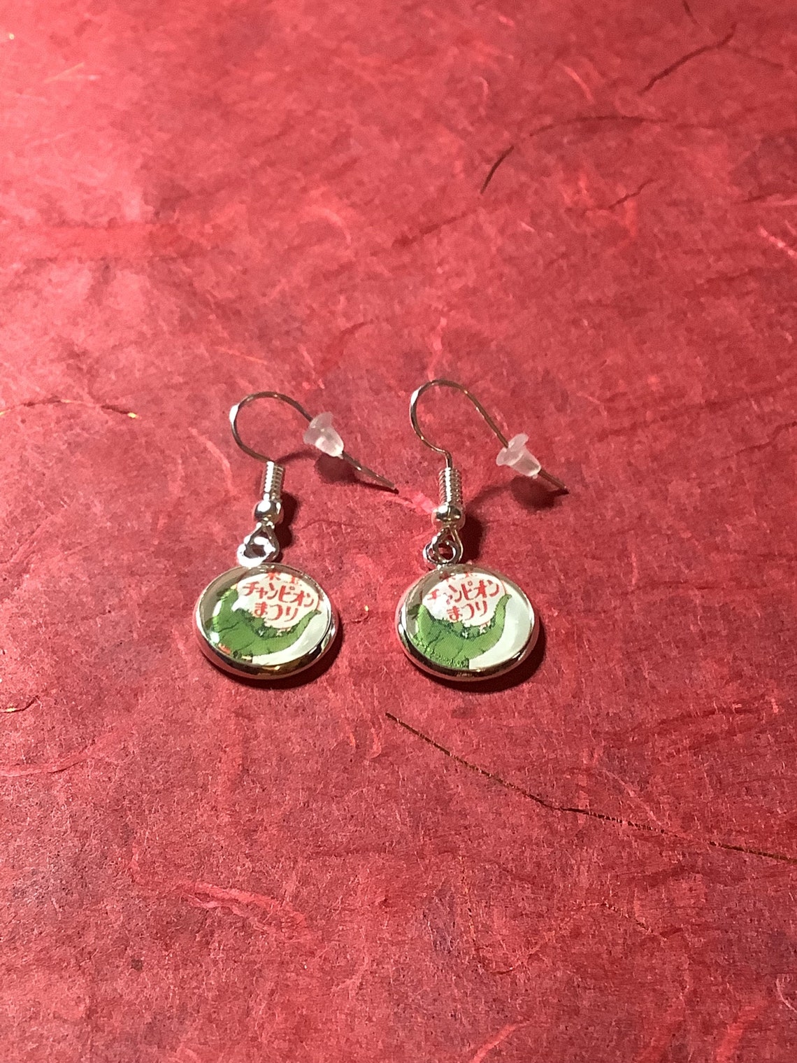 Godzilla Japanese Logo Small Glass Dangle Earrings Giant - Etsy