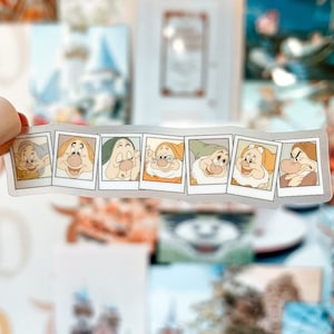 7 Dwarfs Polaroid Transparent Sticker Dopey, Grumpy, Snow White ...