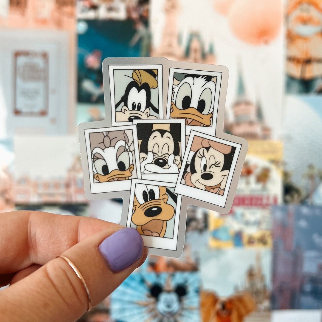 Mickey and Friends Polaroid Transparent Sticker | Mickey Mouse Sticker ...